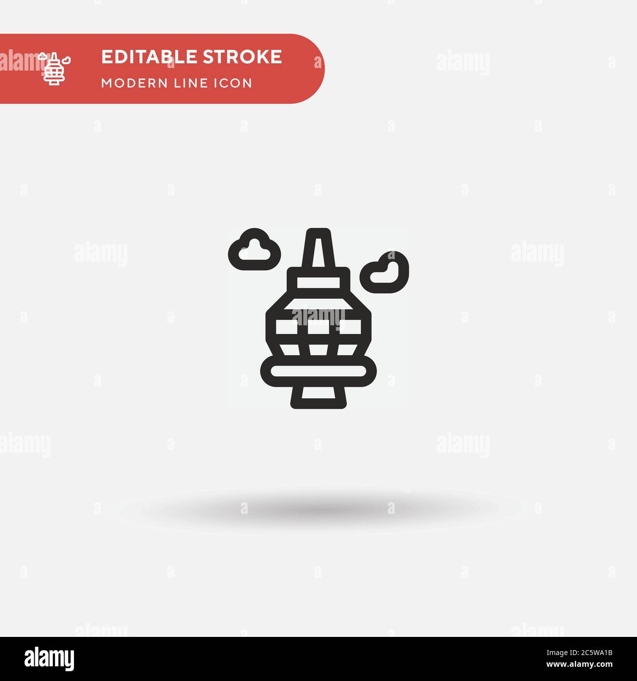 Cn Tower Simple vector icon. Illustration symbol design template for ...