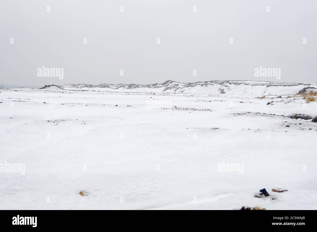 Winter landscape of snow desert Stock Photo - Alamy