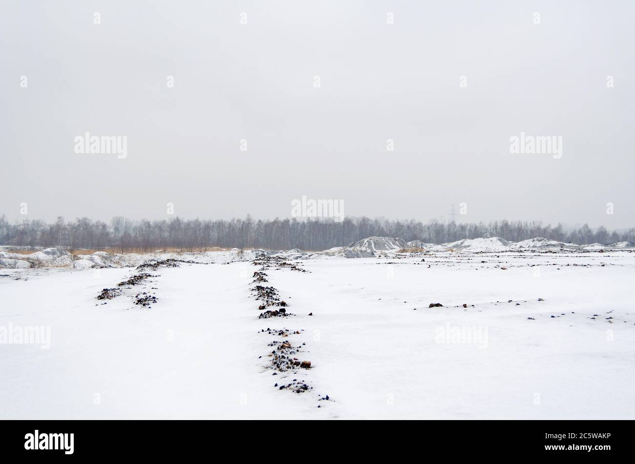 Winter landscape of snow desert Stock Photo - Alamy
