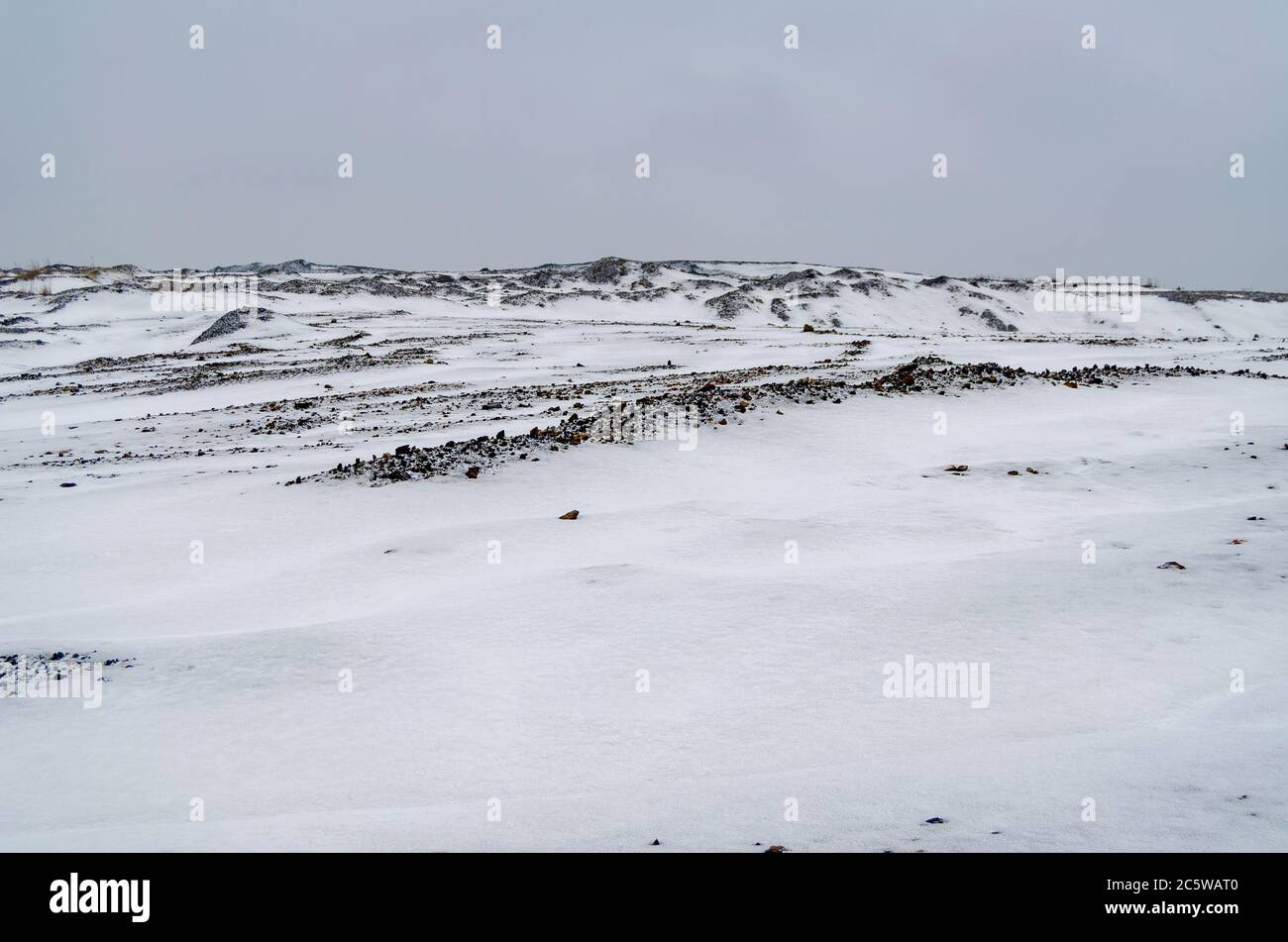 Winter landscape of snow desert Stock Photo - Alamy