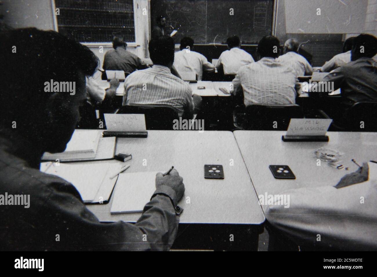 Fine 70s vintage black and white lifestyle photography of a teacher ...