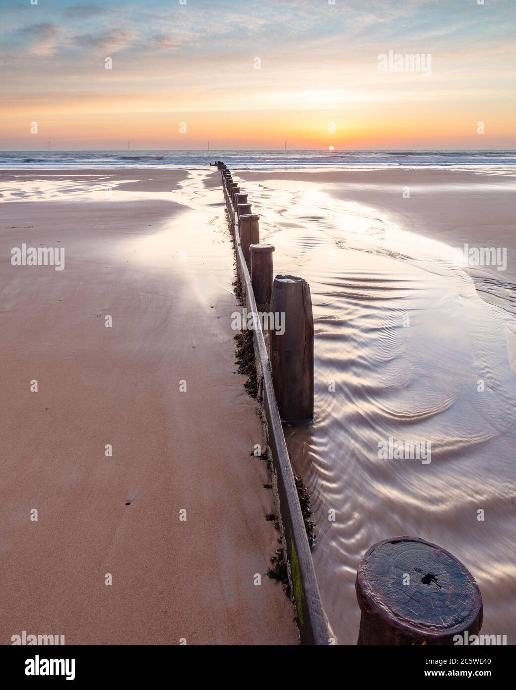 Sunrise at Blyth Beach, Northumberland, England, UK Stock Photo - Alamy