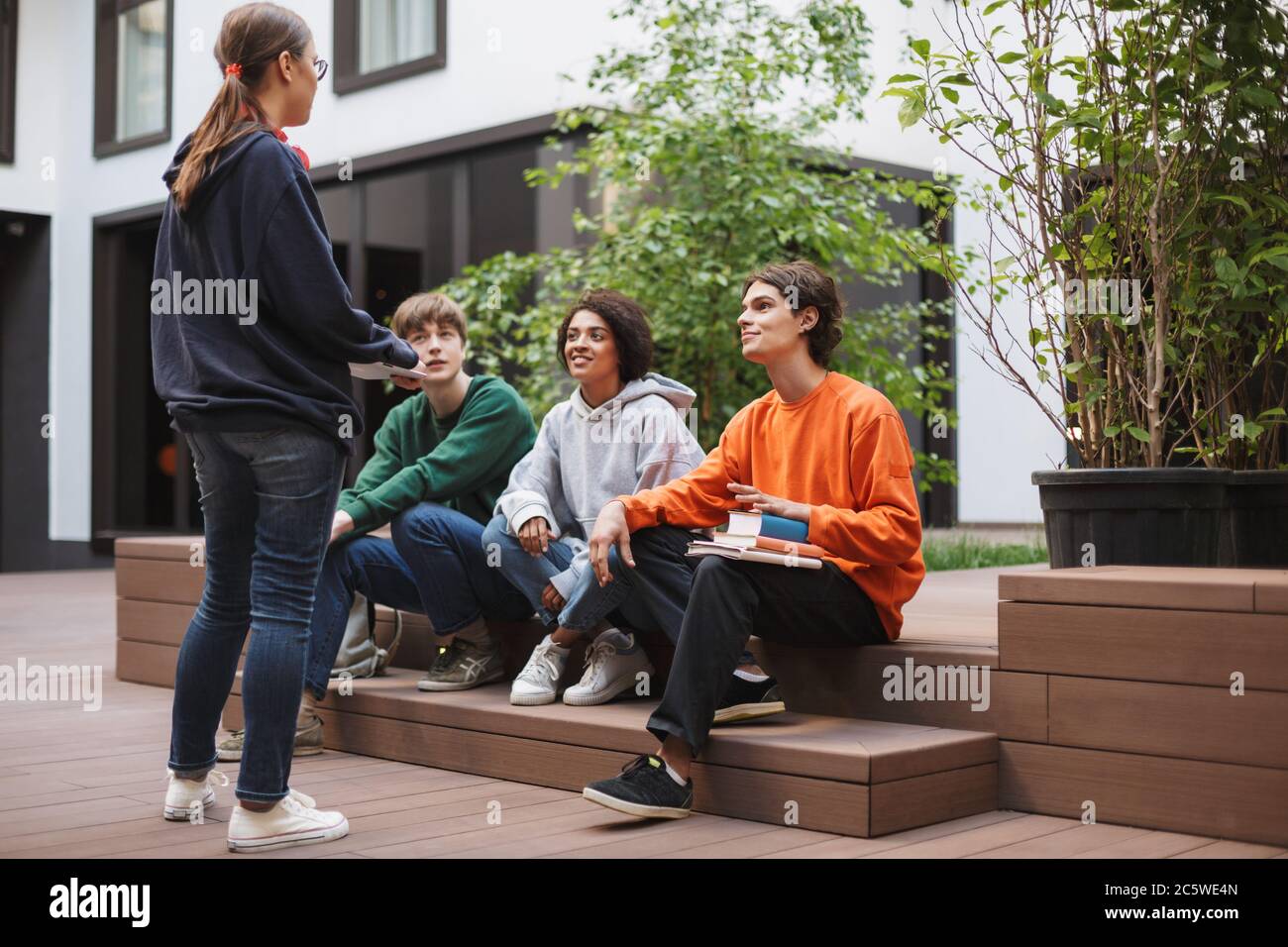 Multicultural high school students together hi-res stock photography ...