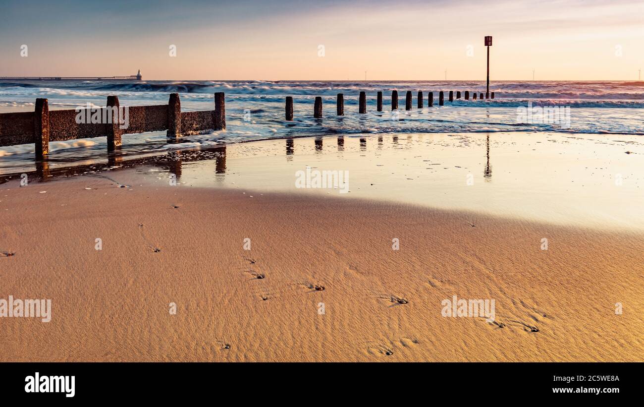 Sunrise at Blyth Beach, Northumberland, England, UK Stock Photo - Alamy