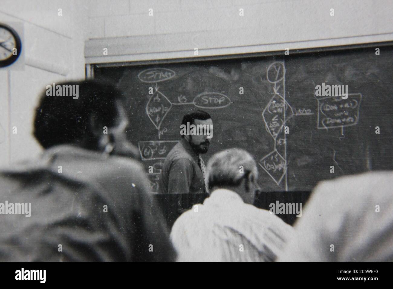 Fine 70s vintage black and white lifestyle photography of a teacher ...