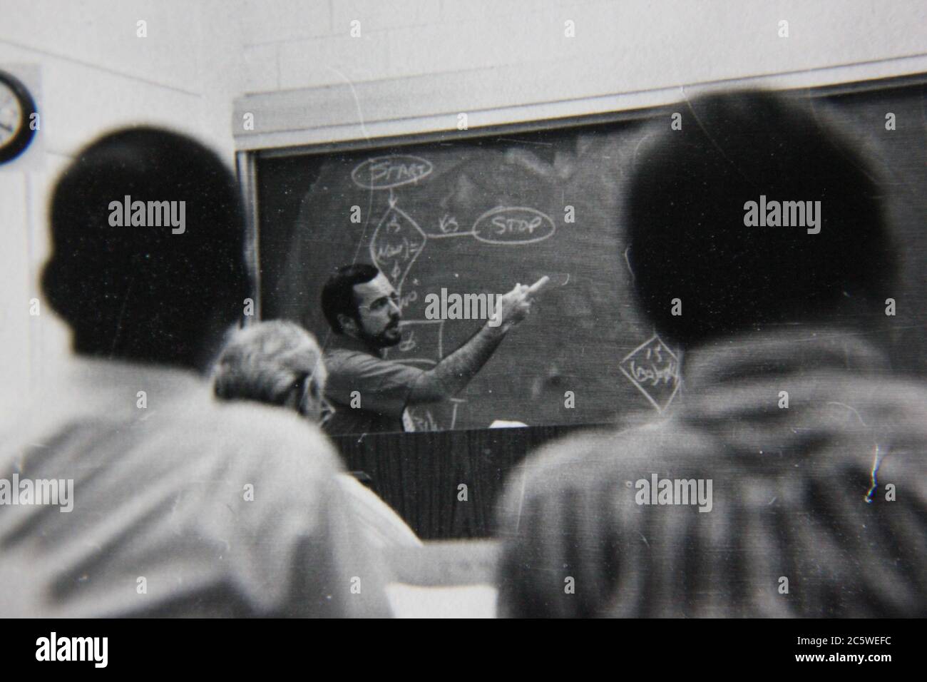 Fine 70s vintage black and white lifestyle photography of a teacher ...