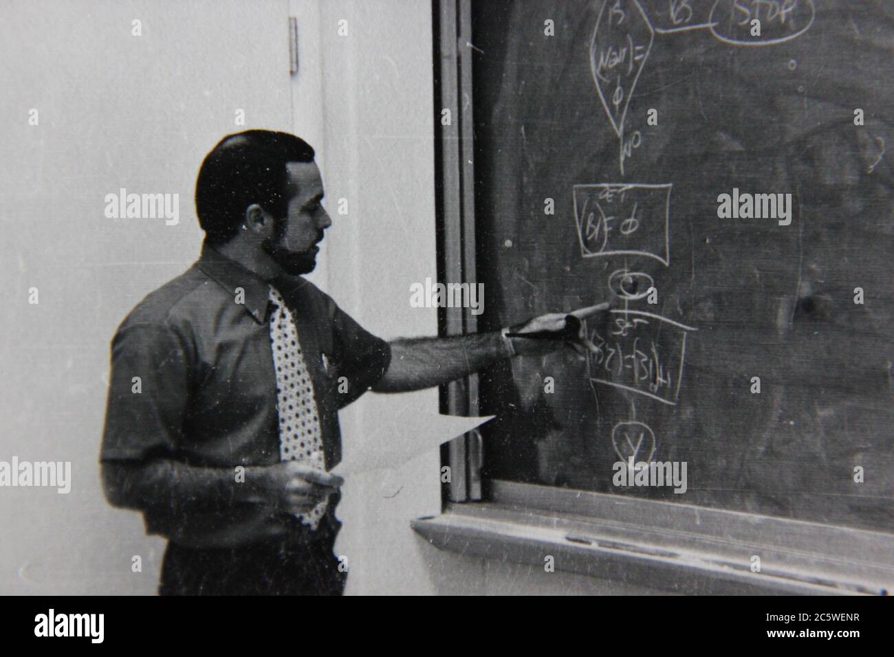 Fine 70s vintage black and white lifestyle photography of a teacher ...