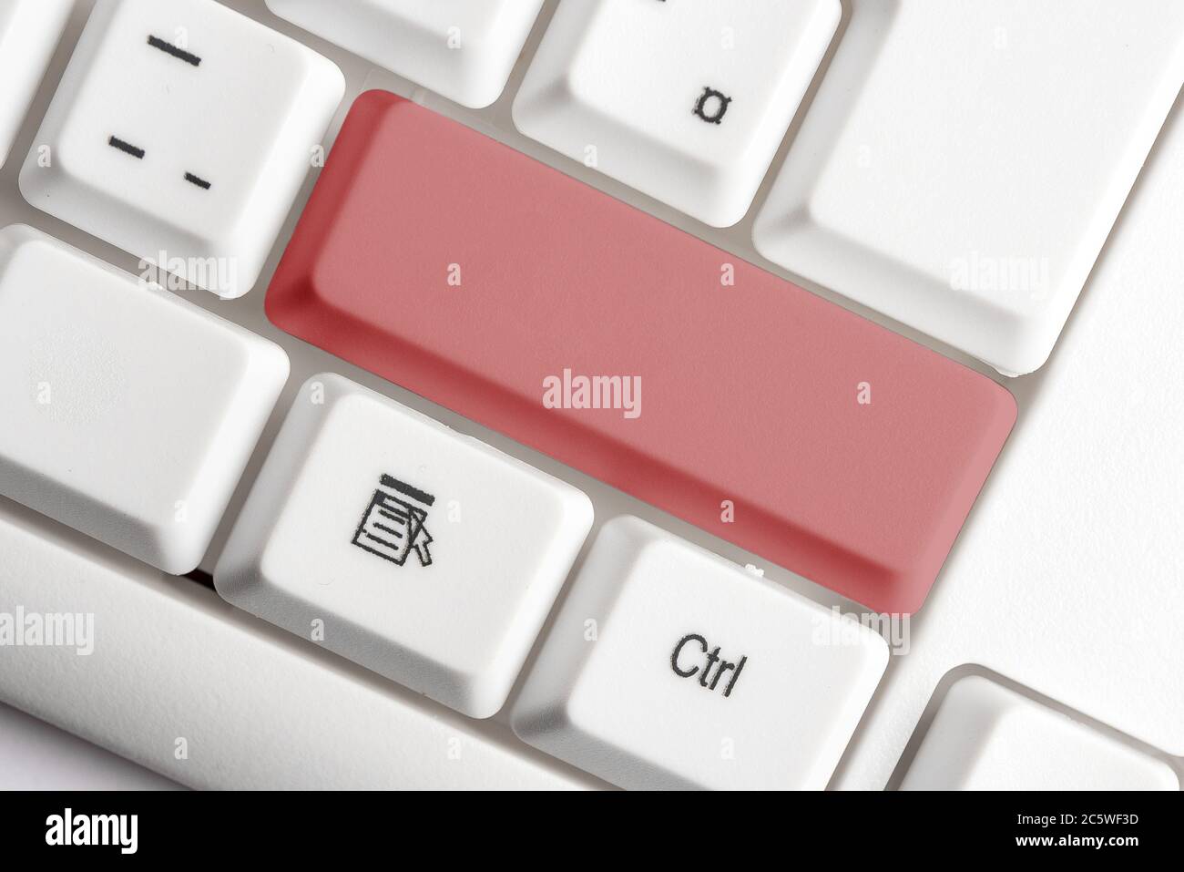 White Pc Keyboard With Empty Note Paper Above White Key Copy Space ...