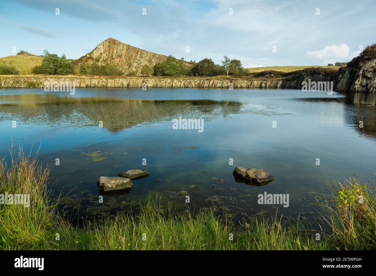 Cawfield Quarry on Hadrains Wall, Northumberland, England, UK Stock ...