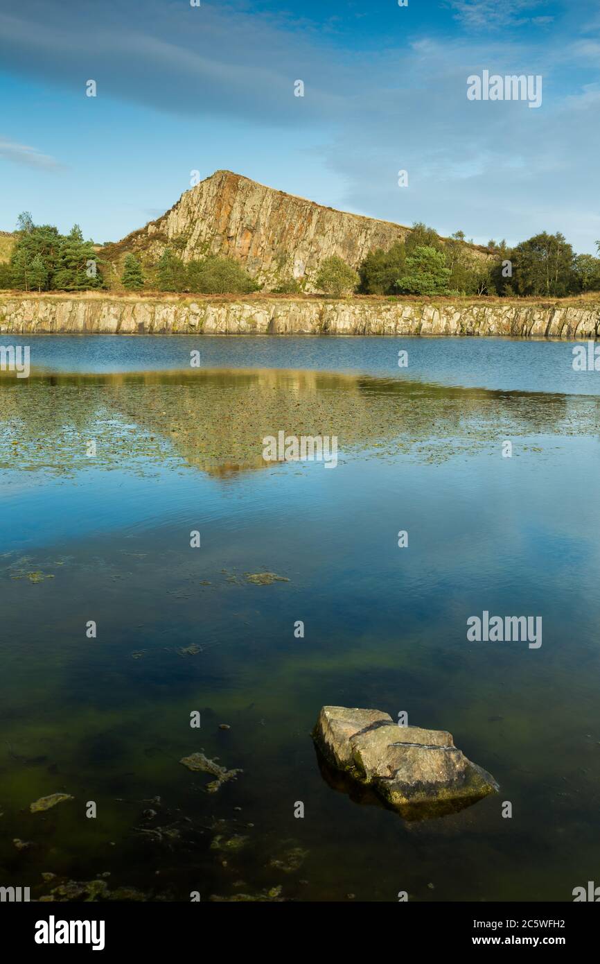 Cawfield Quarry on Hadrains Wall, Northumberland, England, UK Stock ...