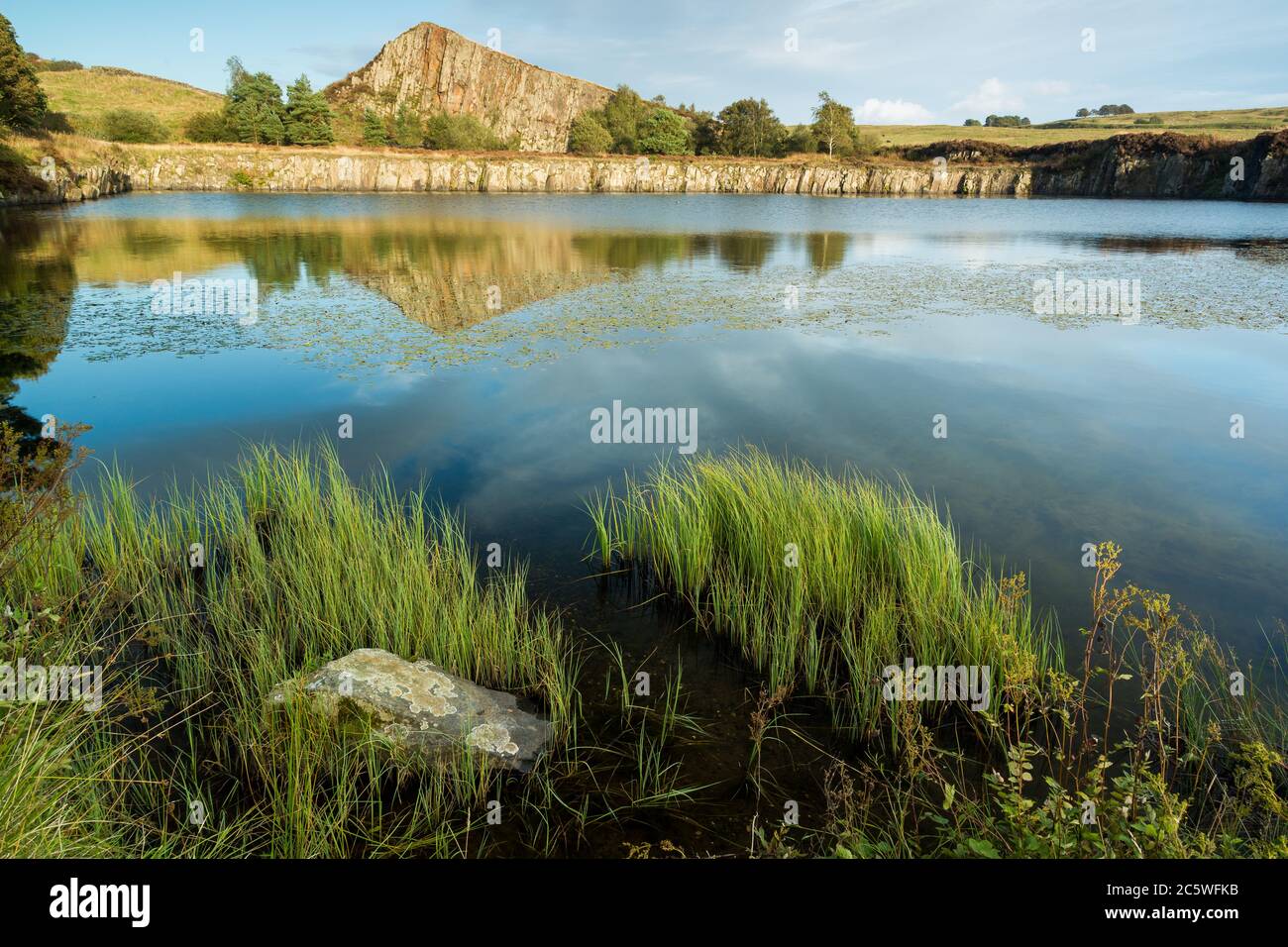 Cawfield Quarry on Hadrains Wall, Northumberland, England, UK Stock ...