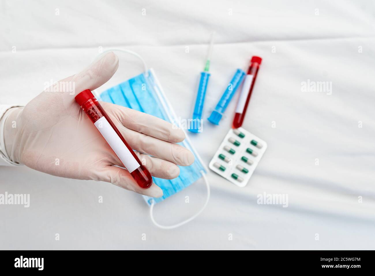Extracted Blood Sample Vial Ready For Medical Diagnostic Examination ...