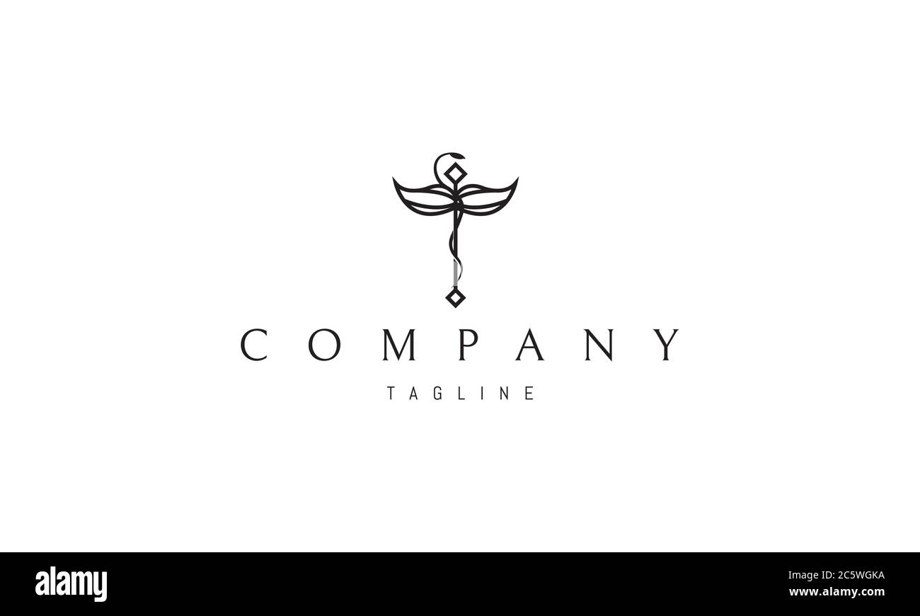 Vector logo on which an abstract image of a baton with wings that ...