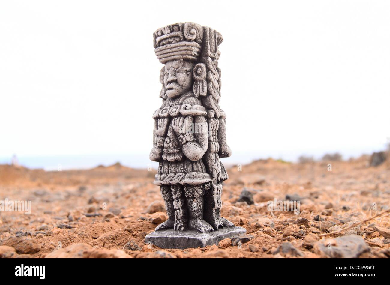 Ancient Maya Statue on the Rocks Desert Stock Photo - Alamy