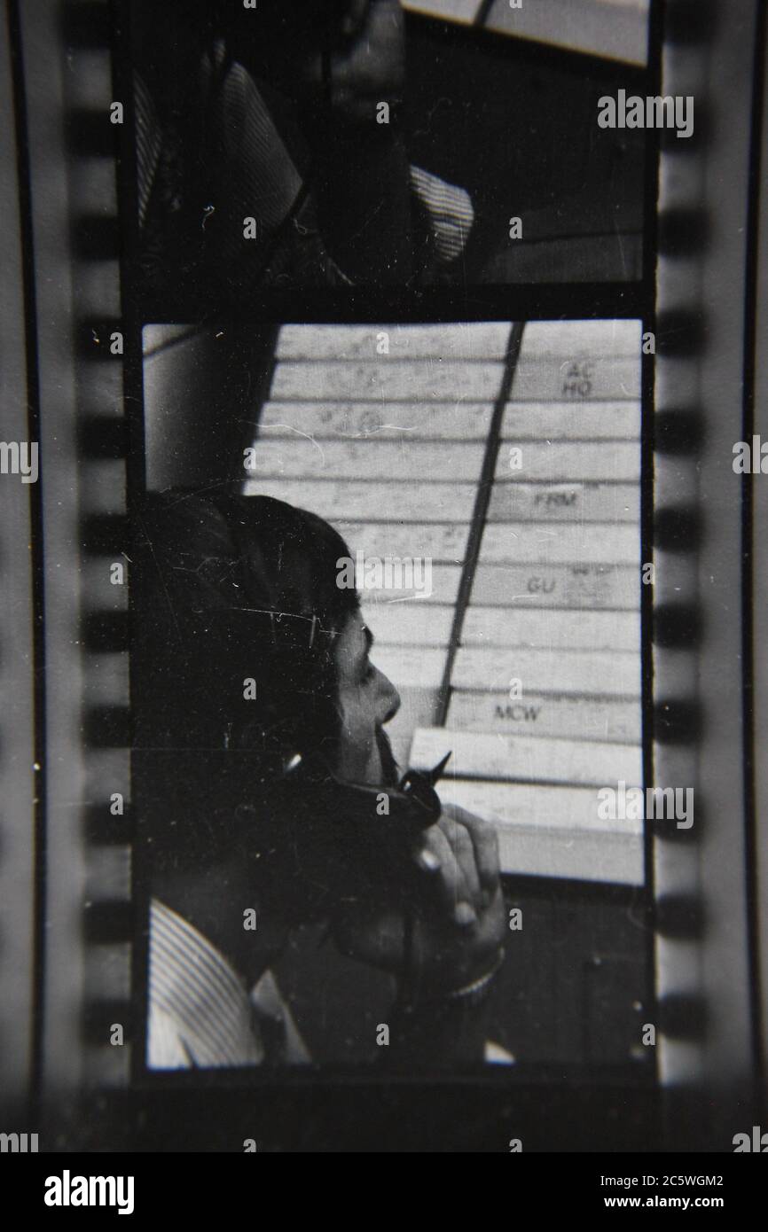 Fine 70s vintage contact print black and white photography of a ...