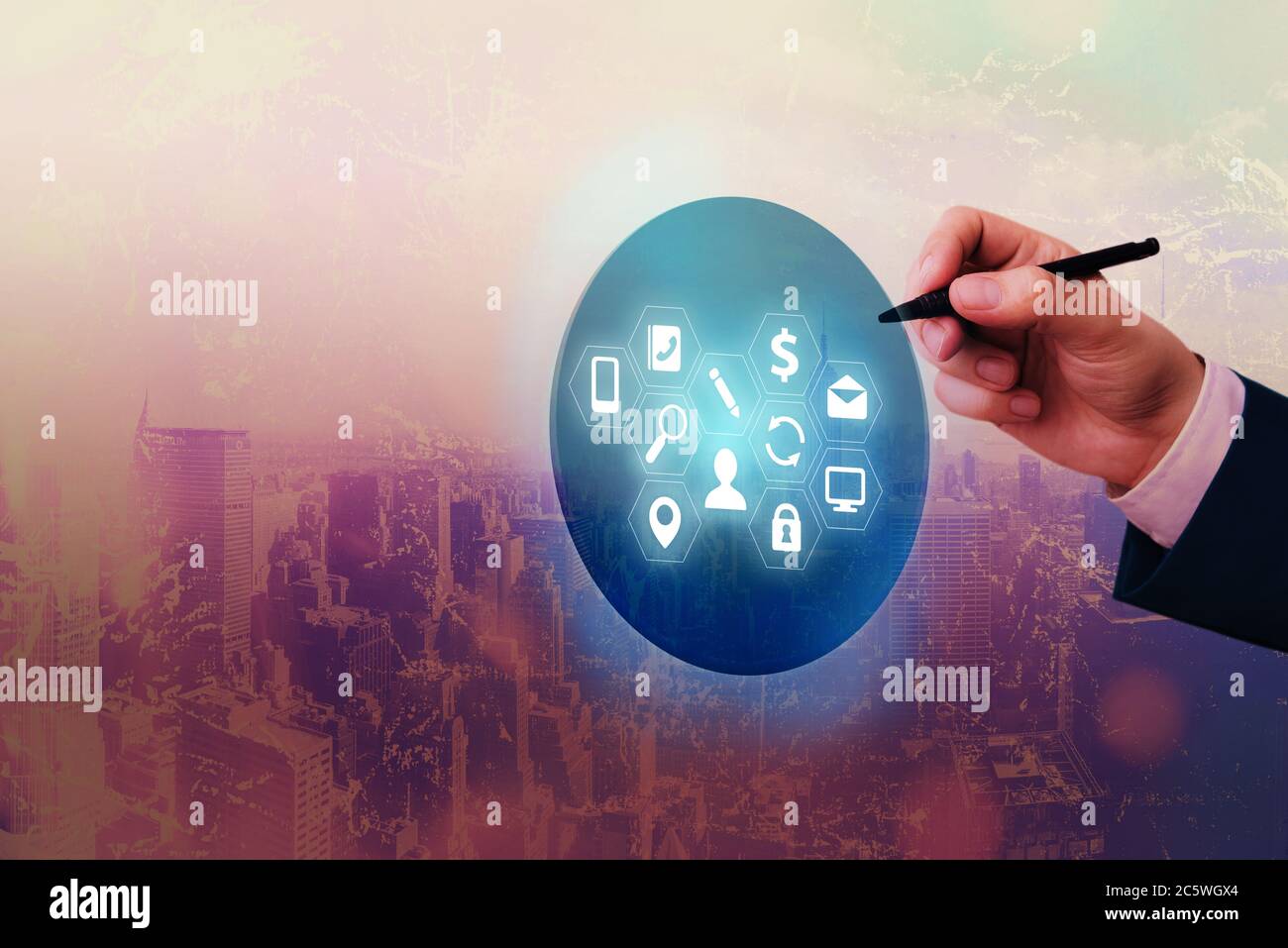 Information Digital Technology Network Connection Infographic Elements ...
