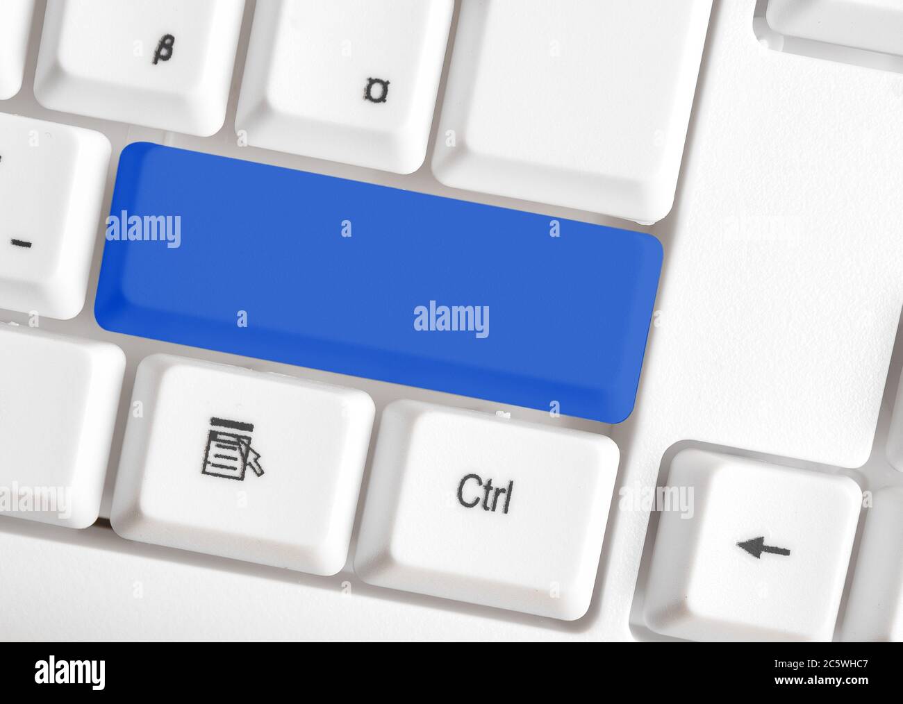 Different Colored Keyboard key With Accessories Arranged On Empty copy ...