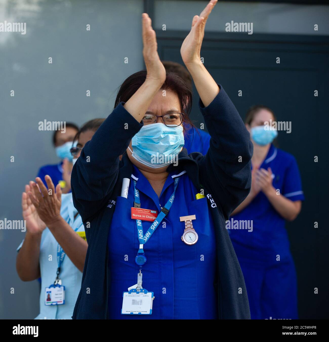 Slough, Berkshire, UK. 5th July, 2020. Staff at Wexham Park Hospital ...