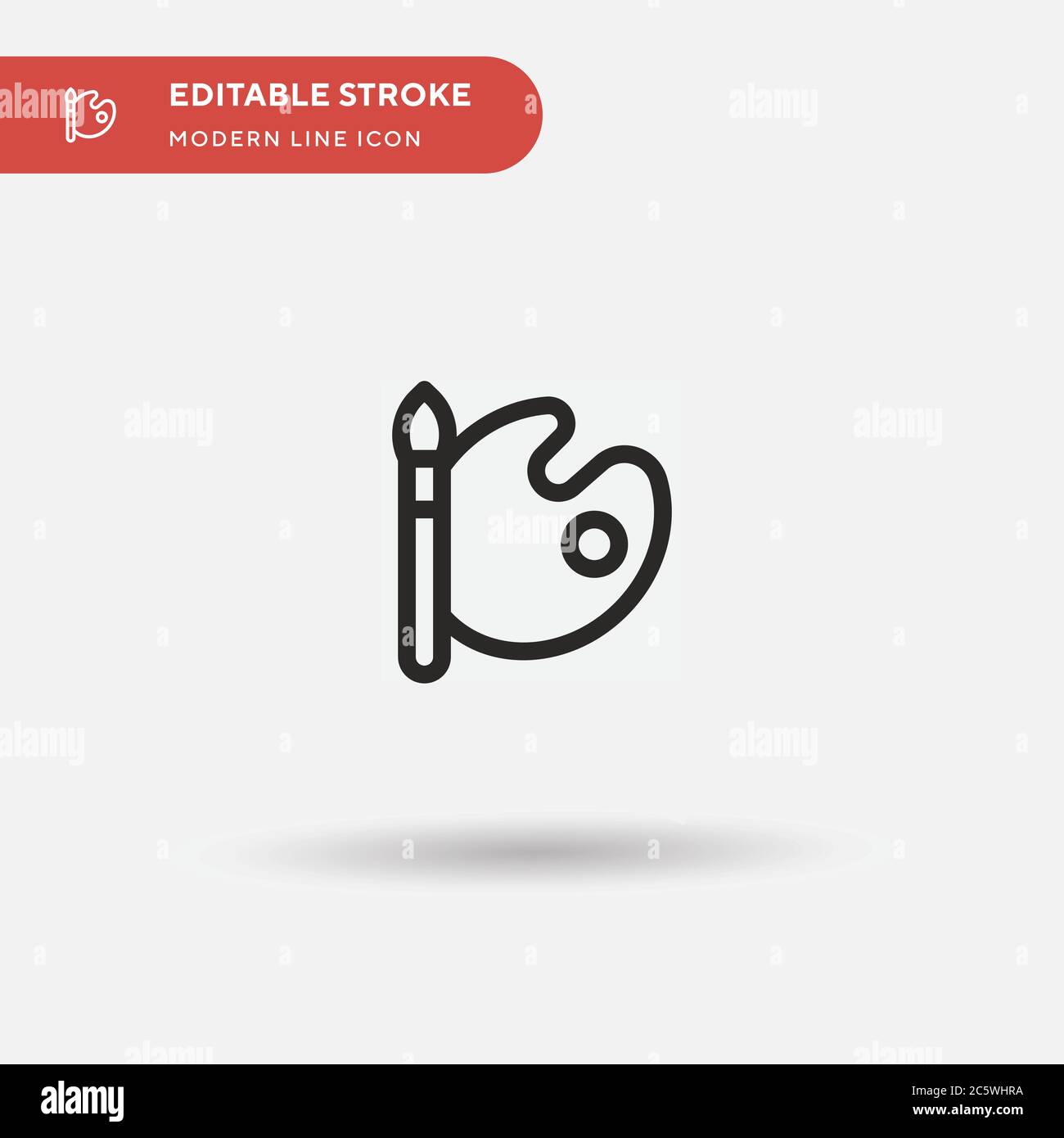Paint Palette Simple vector icon. Illustration symbol design template ...