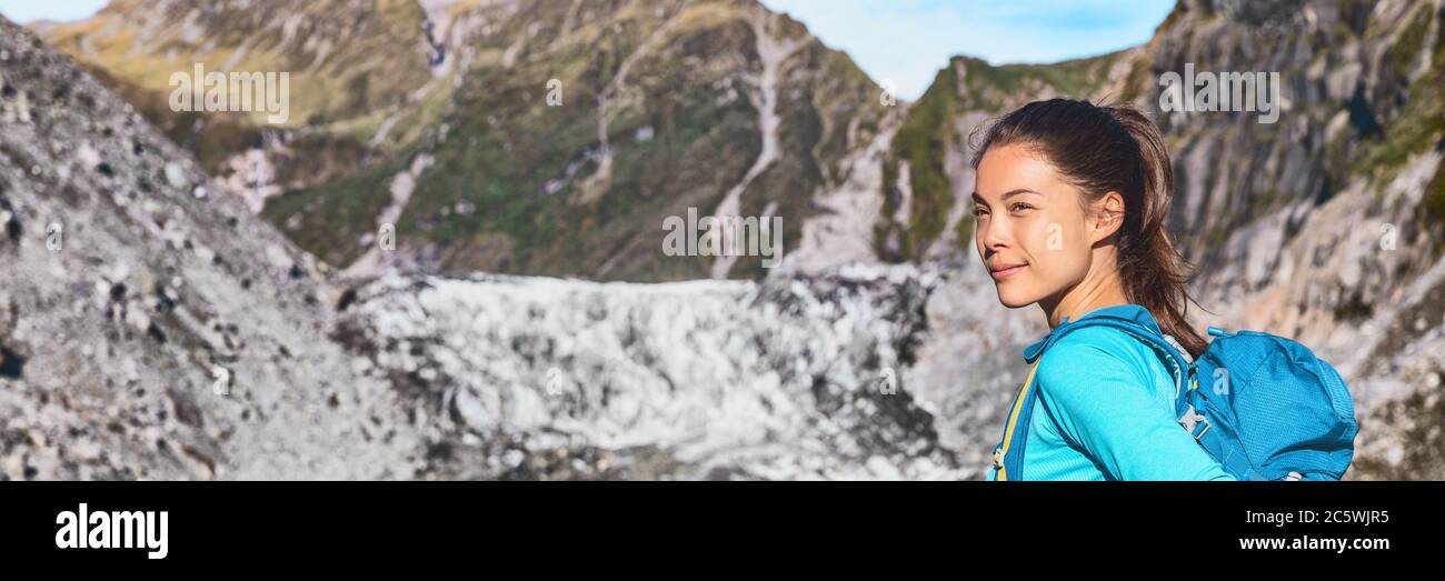 Travel adventure. Tourist explorer backpacking in nature landscape by ...