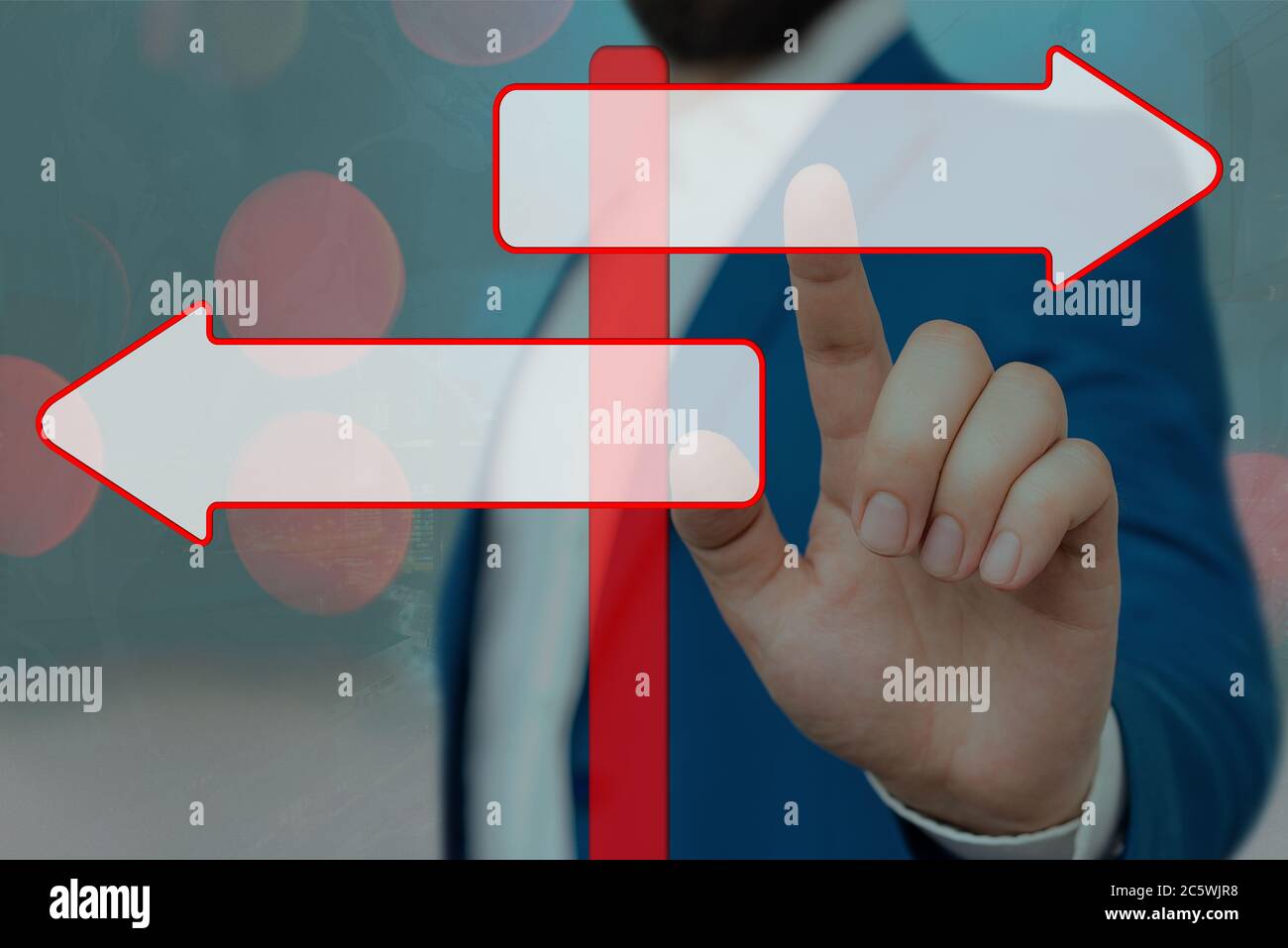 Competitiveness Symbol In Diverging Opposite Views Business Choice ...