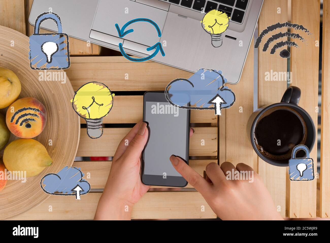 Free Sketch Of Digital Technology Information With Infographic Element ...