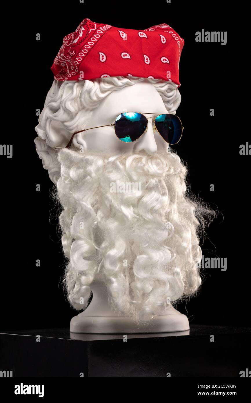 Man male beard glasses bandana hi-res stock photography and images - Alamy
