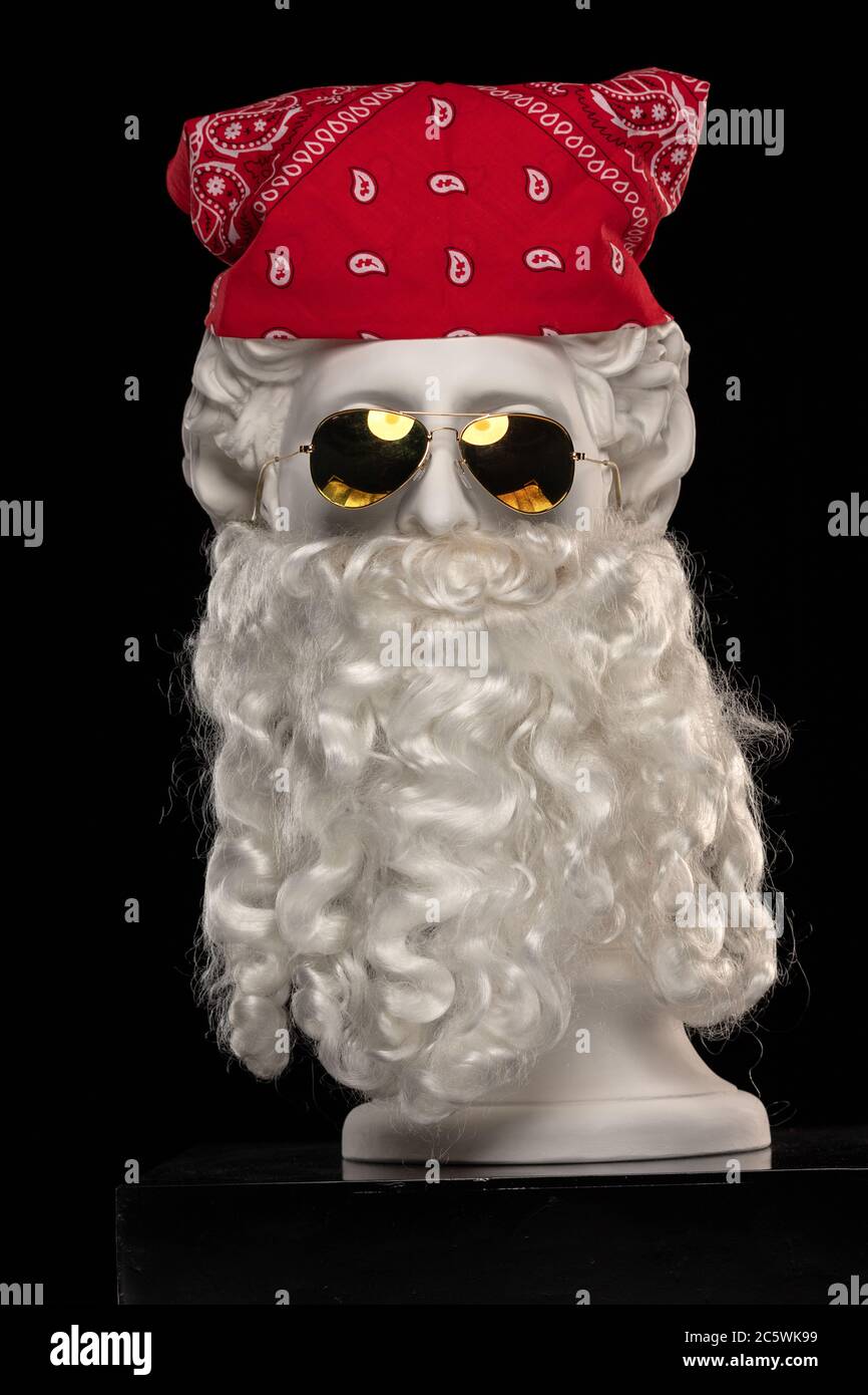 Statue of a bust of Apollo Belvedere with a long white beard in ...