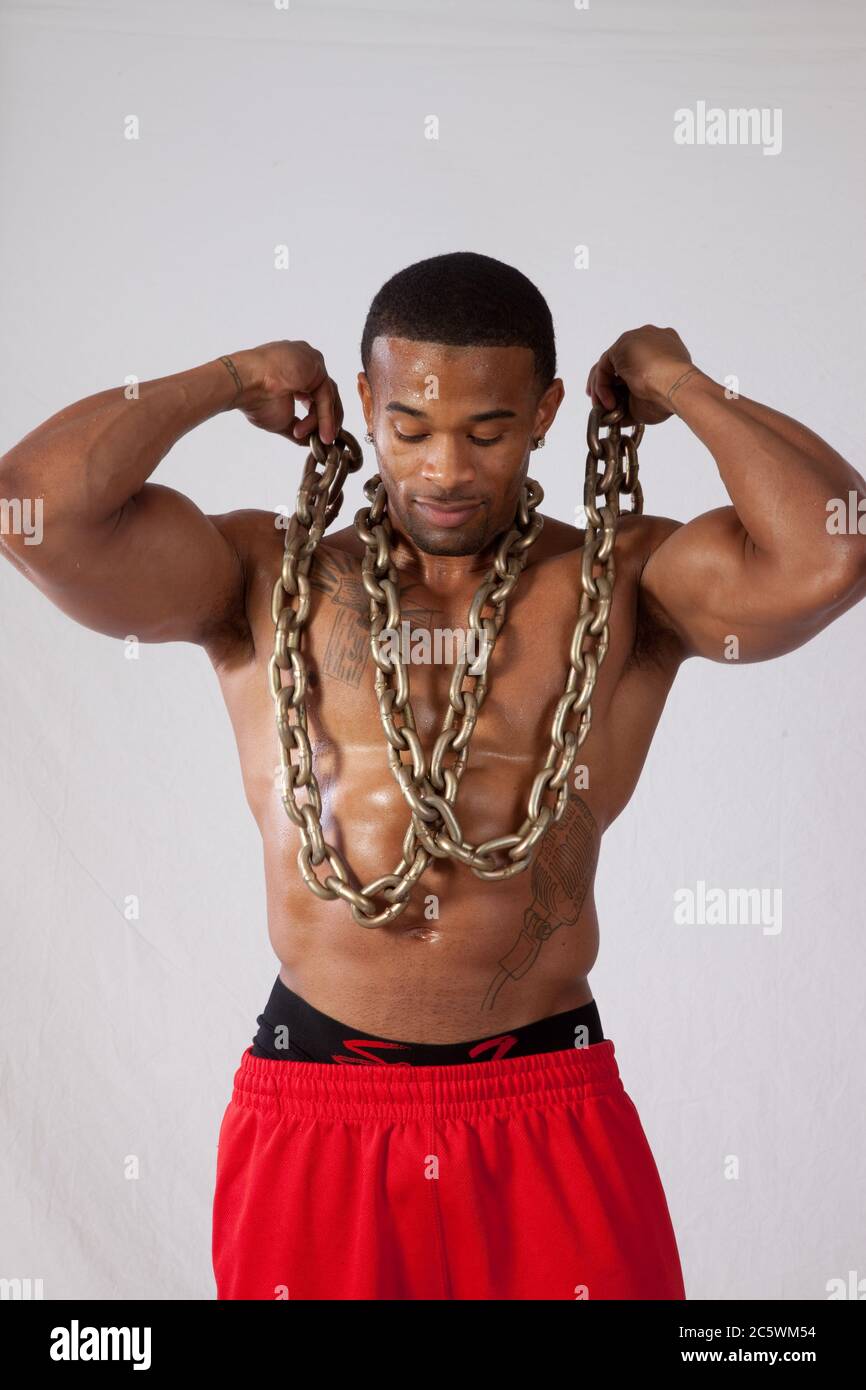 Muscle man chain hi-res stock photography and images - Alamy
