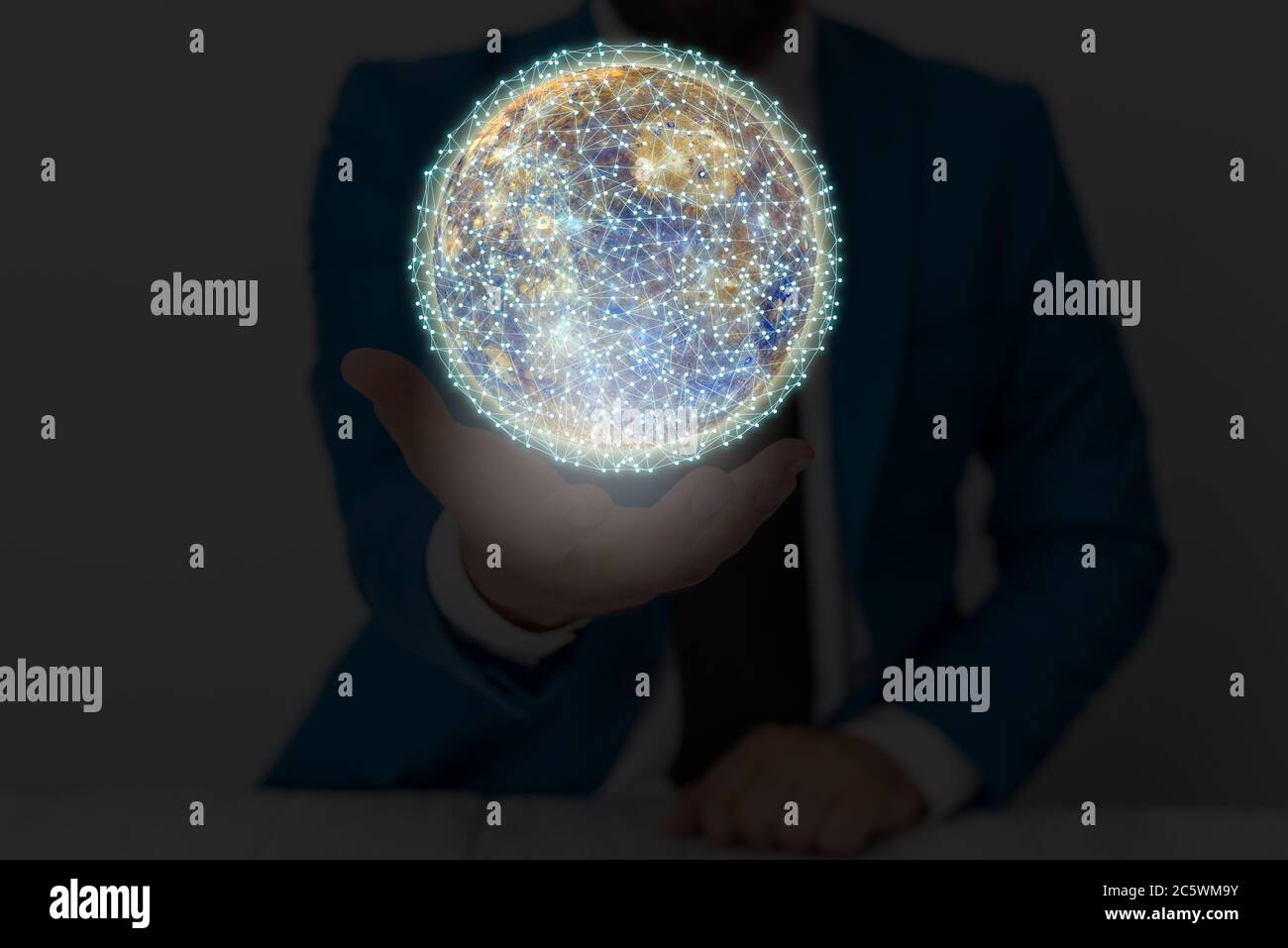 Digital Image of Distant Solar System Showing Global Technology ...