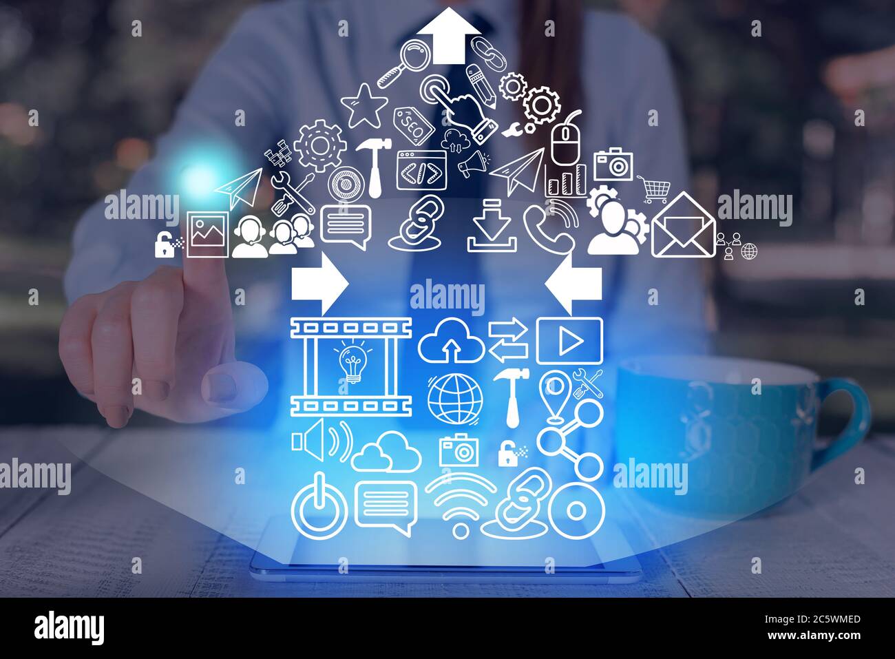 Information Digital Technology Network Connection Infographic Elements ...