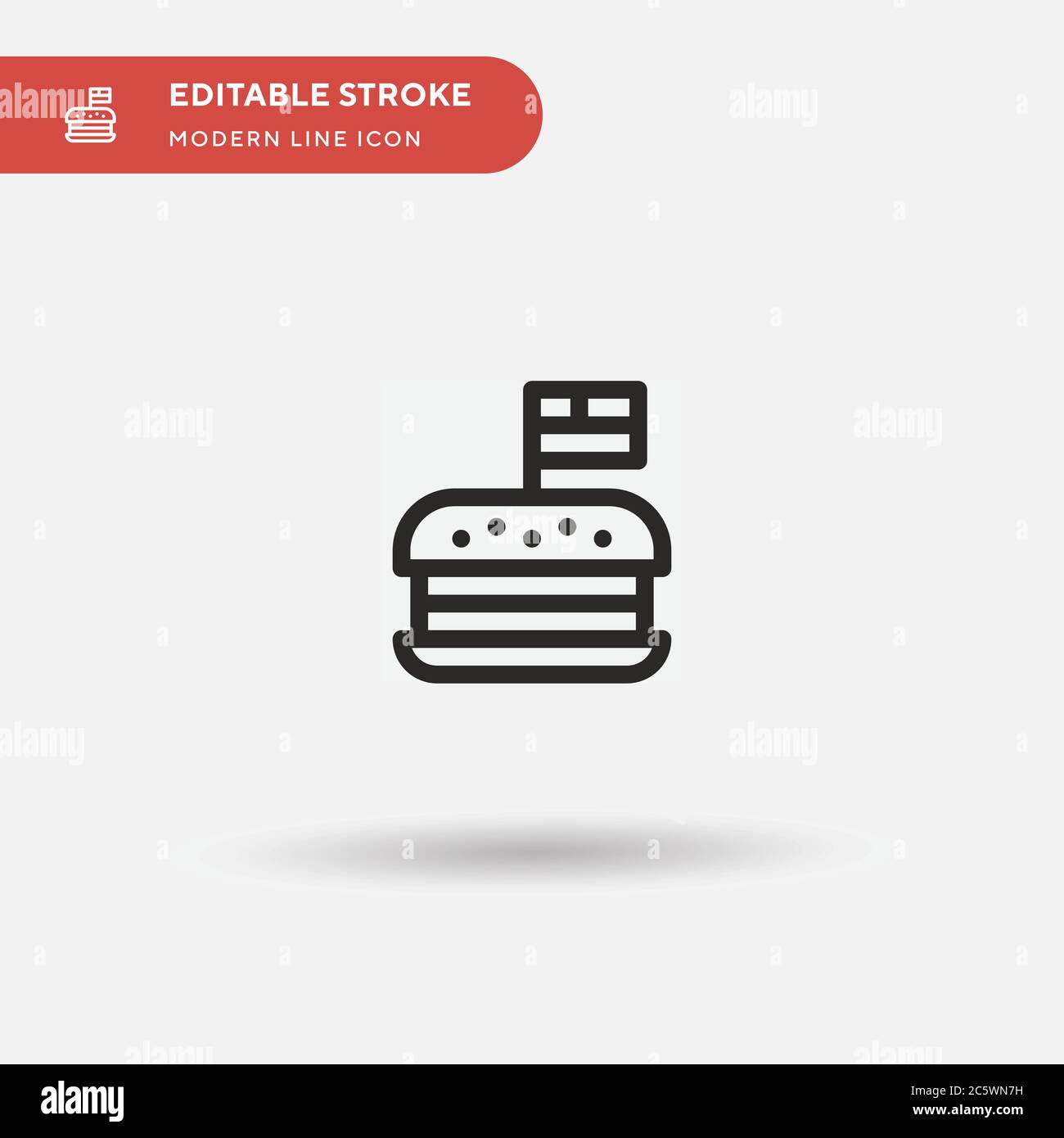 Hamburger Simple vector icon. Illustration symbol design template for ...