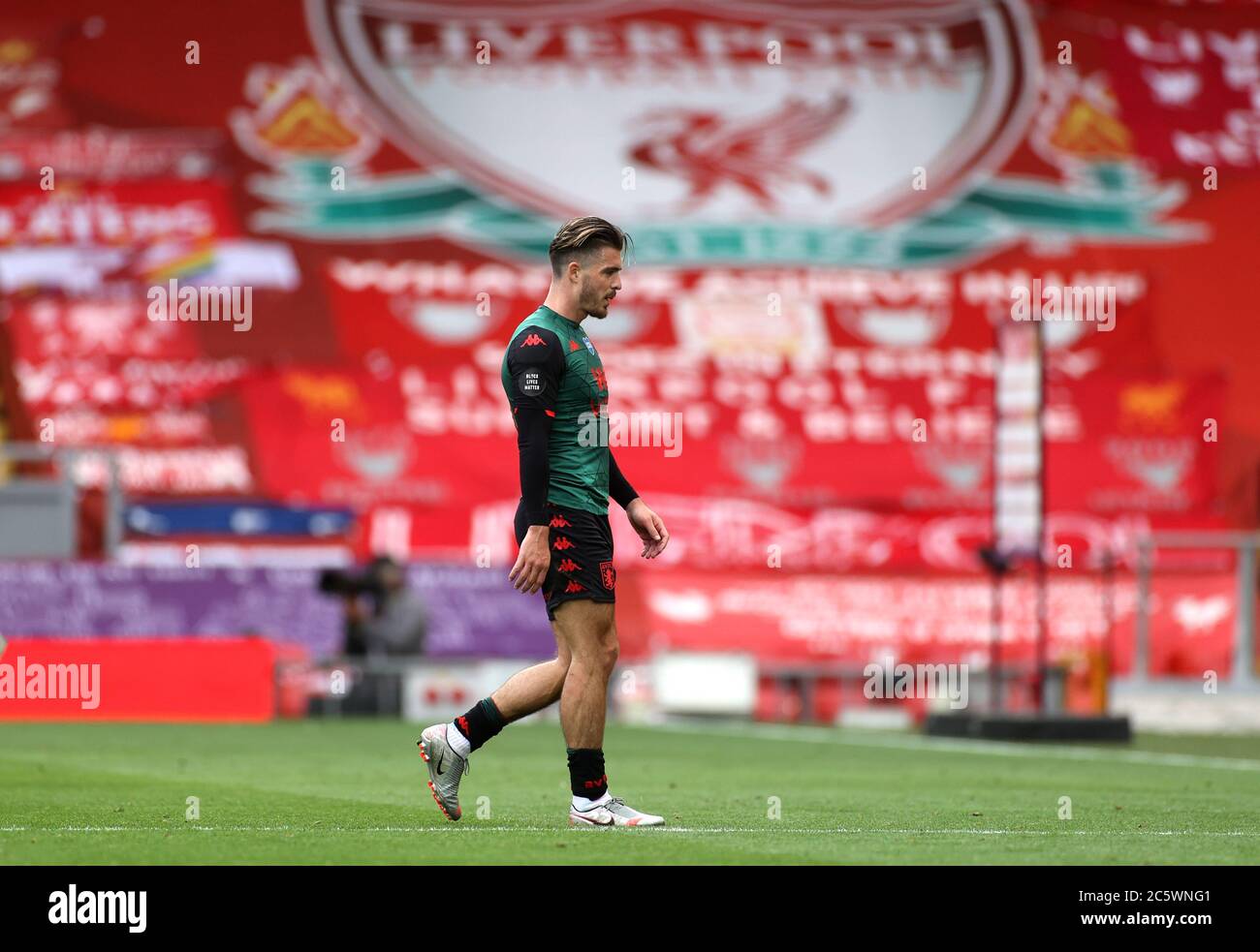 Aston Villa's Jack Grealish appears dejected after the Premier League ...