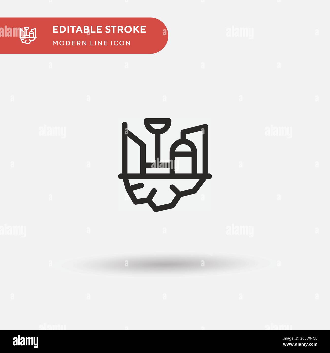 Space Colony Simple vector icon. Illustration symbol design template ...