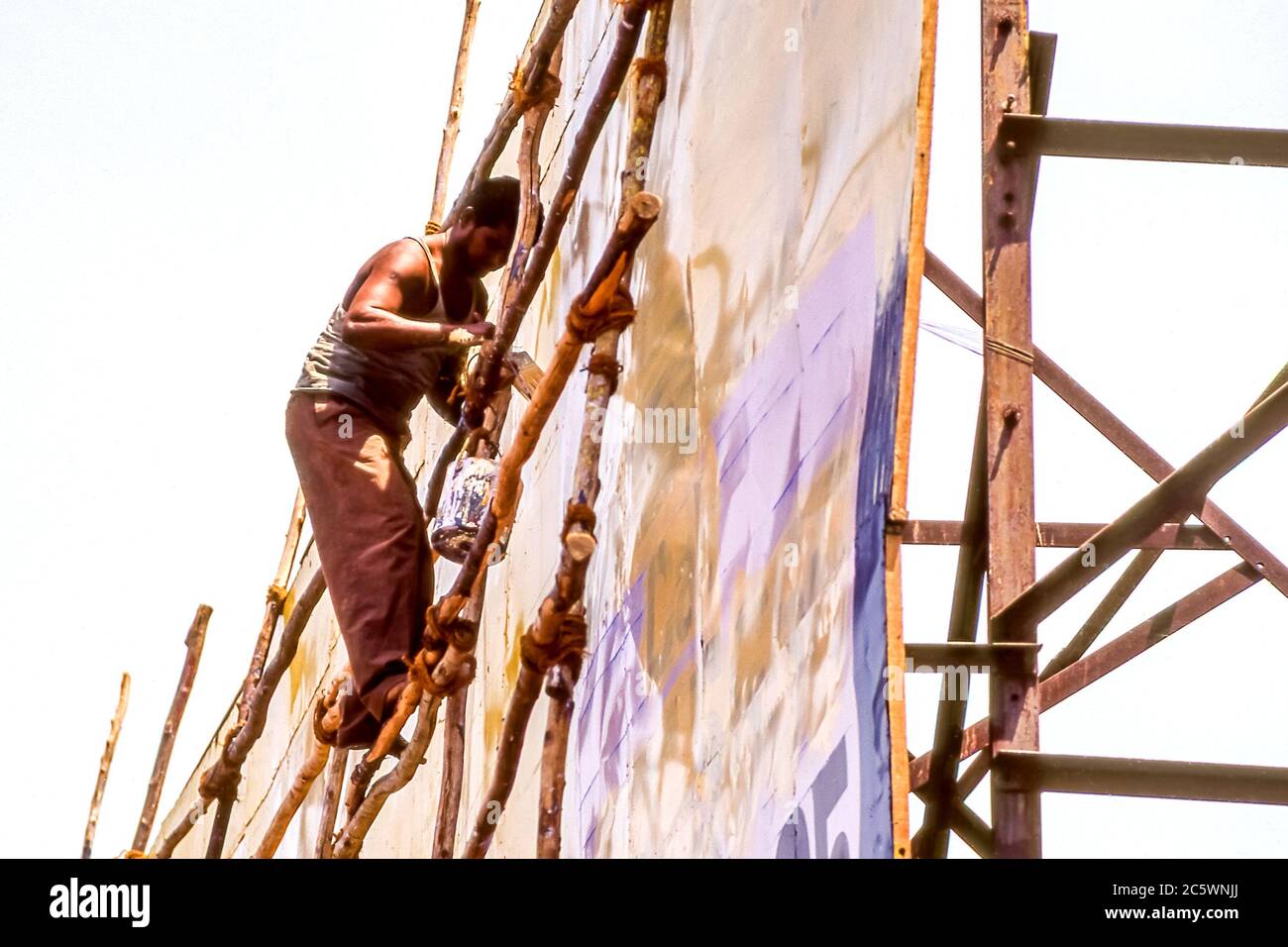 Signwriter at work near Chennai, India Stock Photo - Alamy