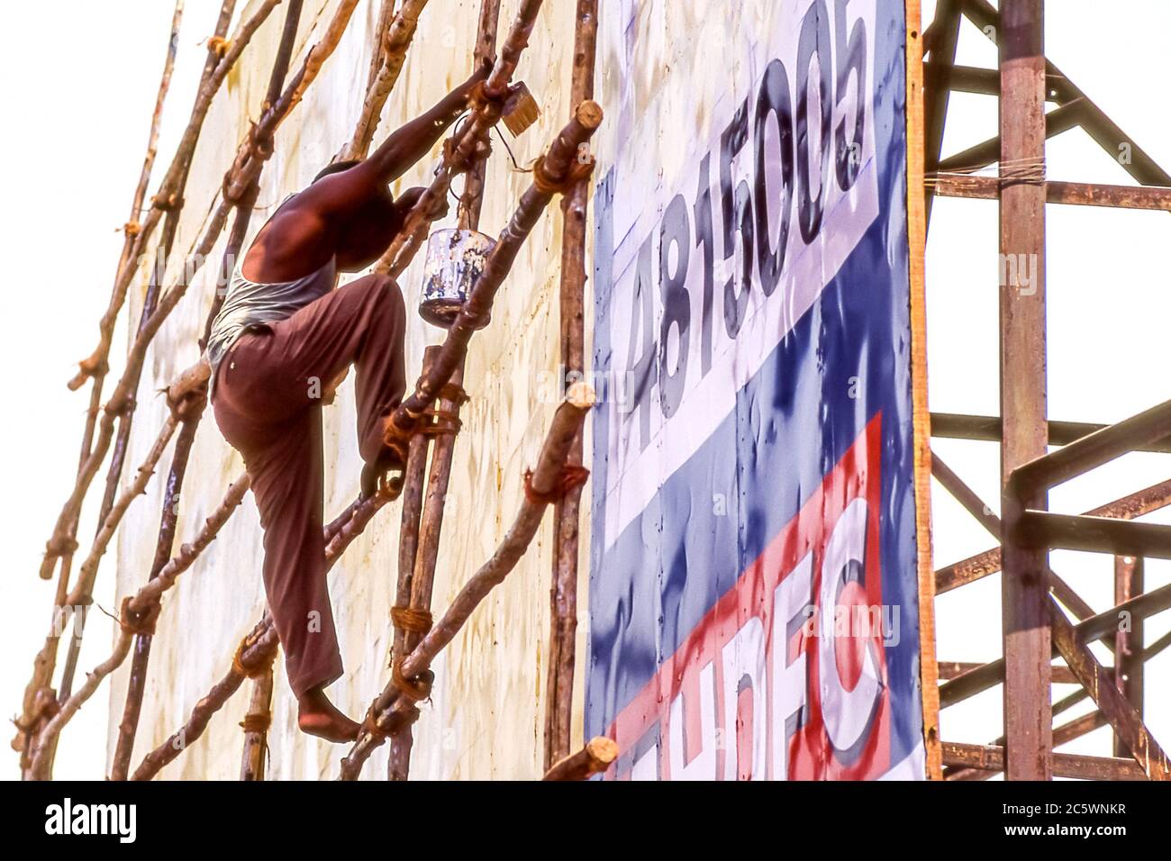 Signwriter at work near Chennai, India Stock Photo - Alamy