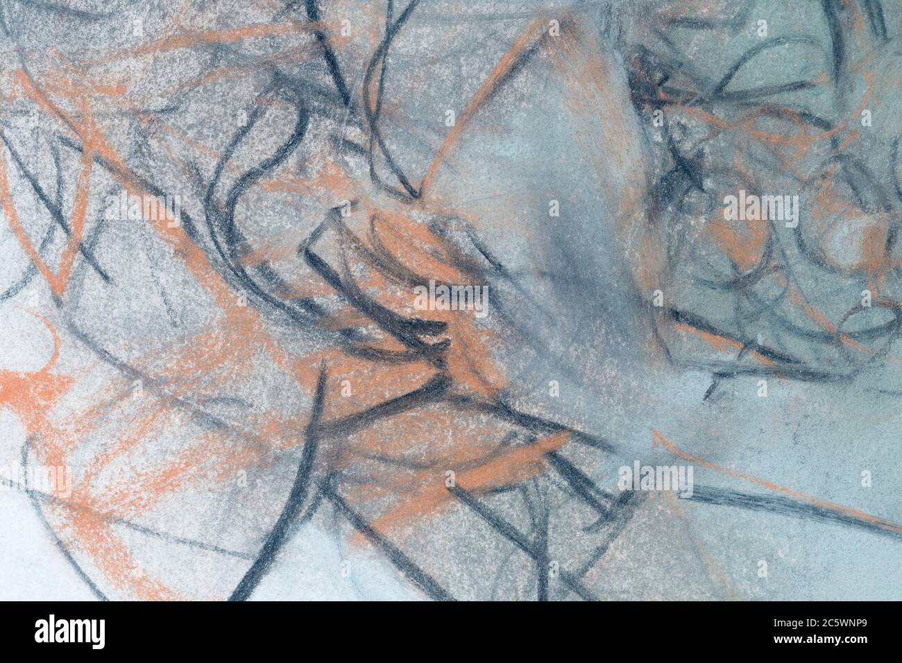 Fragment of a picture. Abstact lines drawn on the paper covered of the ...