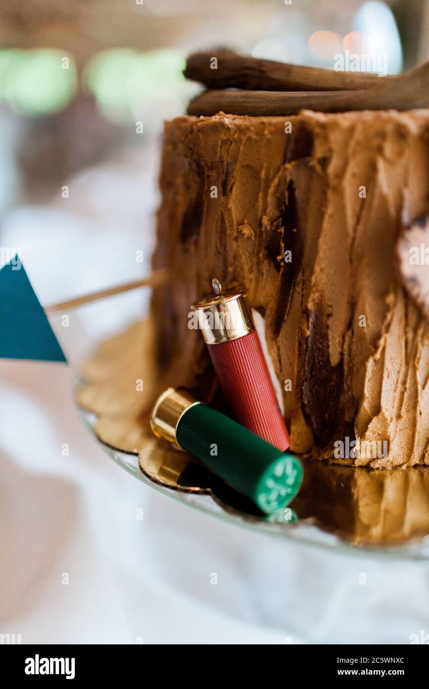 wedding cake with shotgun shells Stock Photo - Alamy
