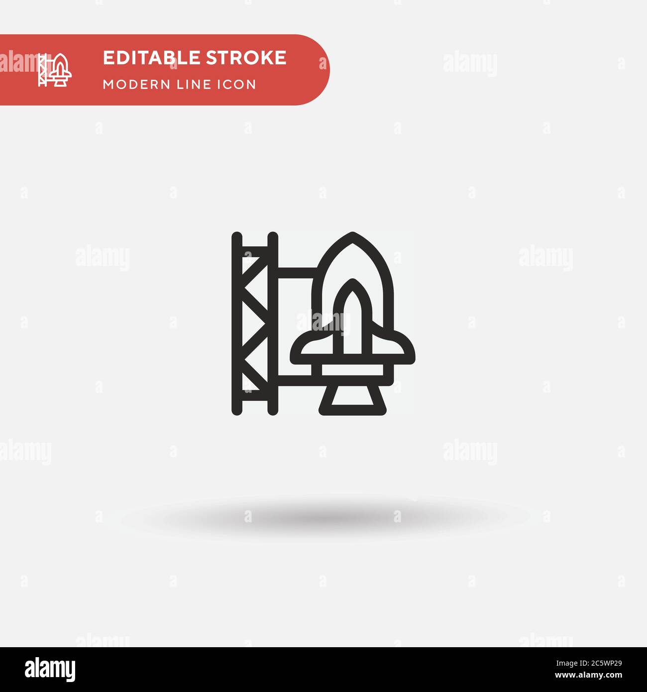 Rocket Ship Launch Simple vector icon. Illustration symbol design ...