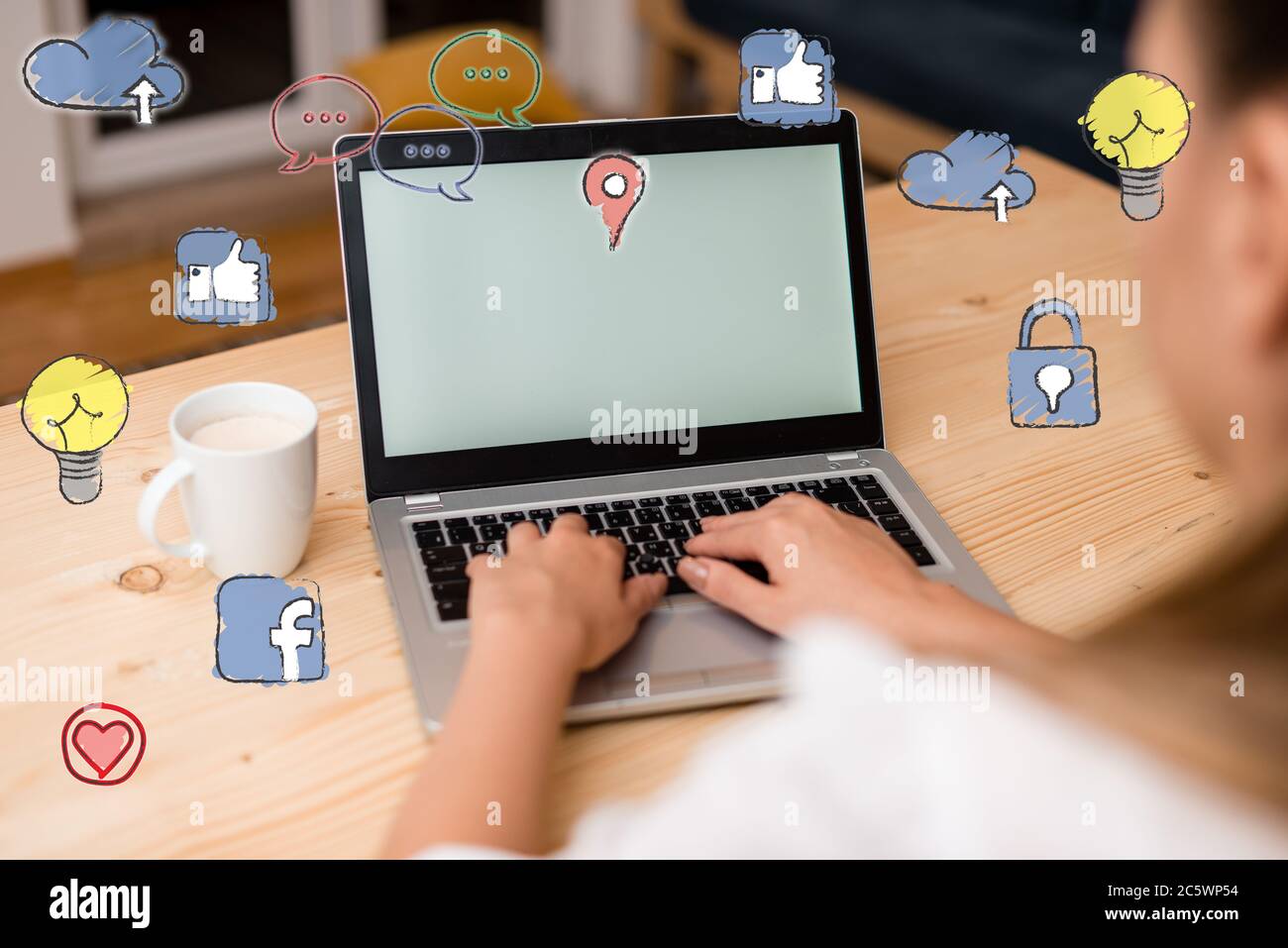 Free Sketch Of Digital Technology Information With Infographic Element ...