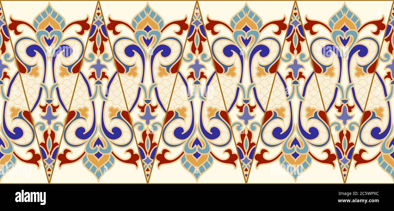 Vector seamless border in Eastern style. Turkish Ornament for wedding ...