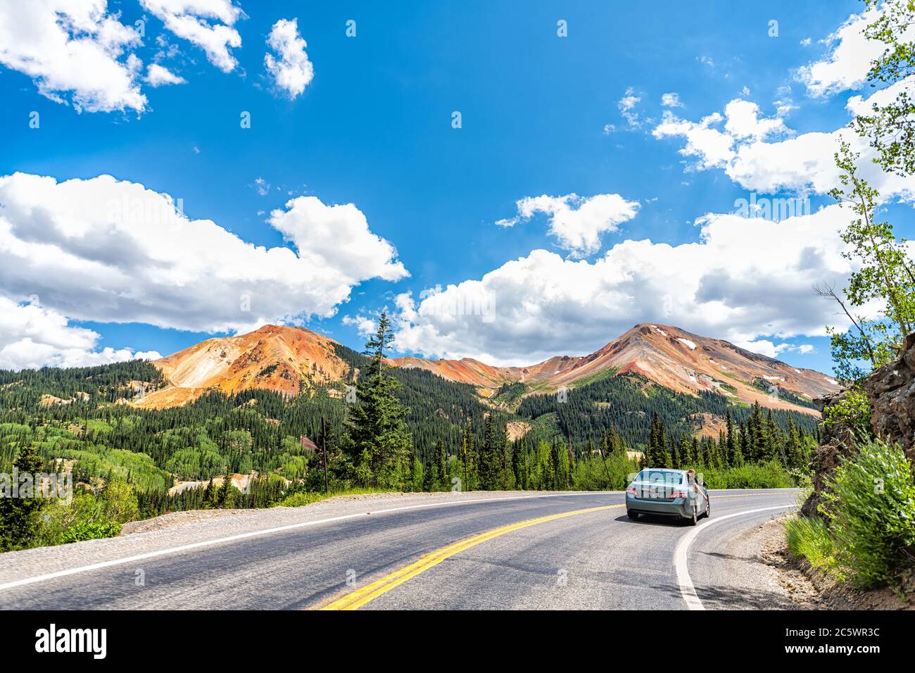 Ouray, USA - August 14, 2019: Car vehicle on scenic summer Million ...