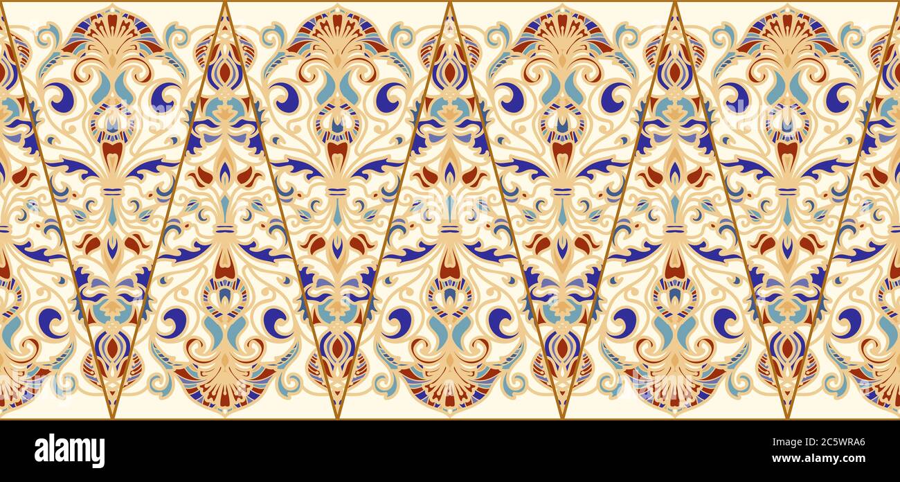 Vector seamless border in Eastern style. Turkish Ornament for wedding ...