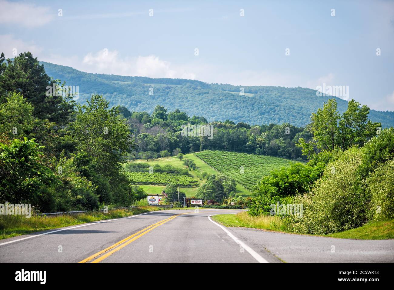 Afton, USA - June 9, 2020: Nelson County, Virginia countryside rural ...