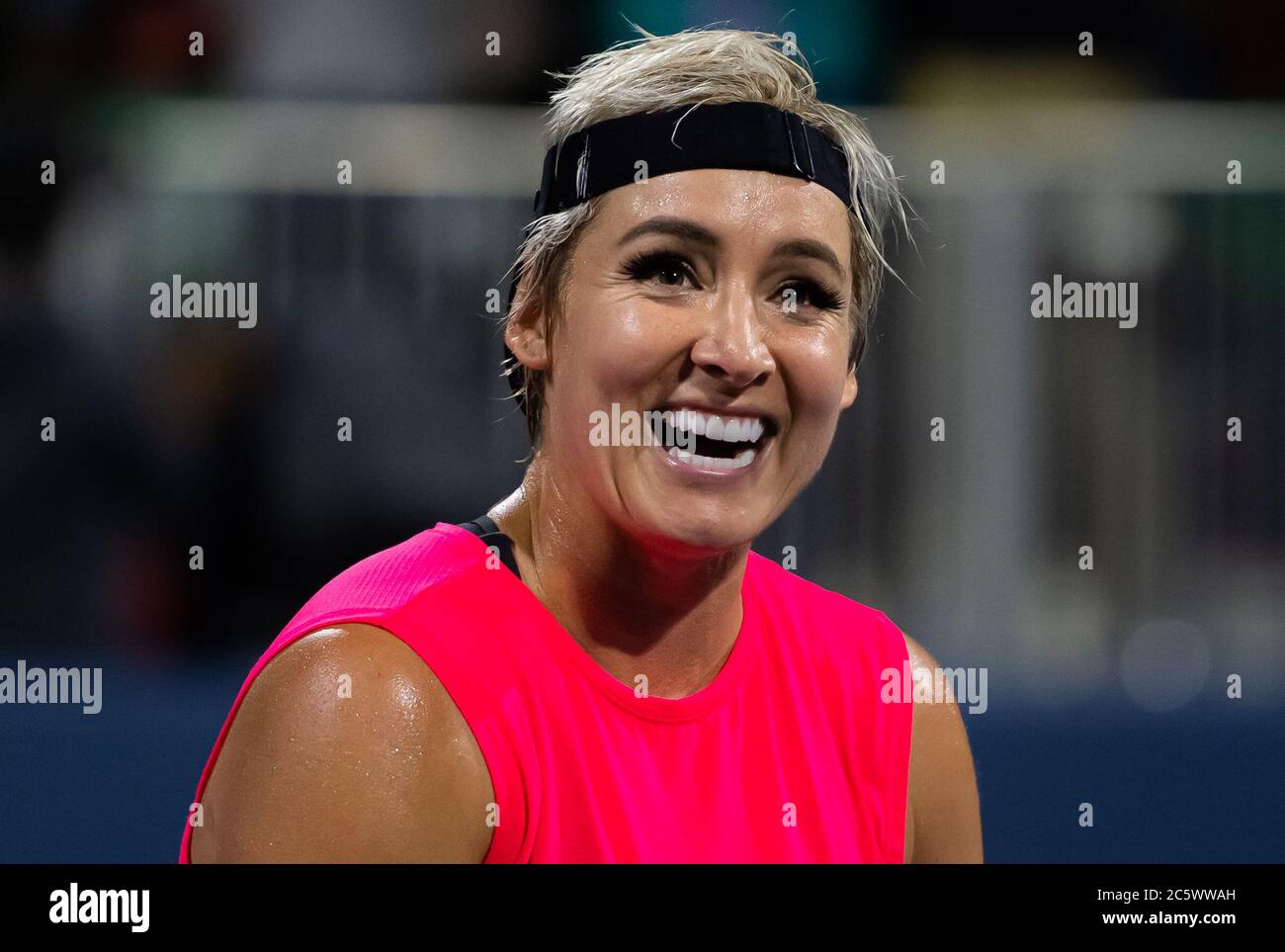 Bethanie Mattek-Sands of the United States celebrates winning her first ...