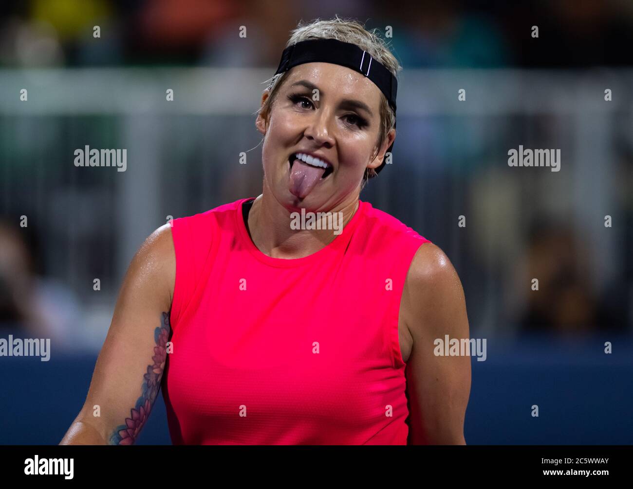 Bethanie Mattek-Sands of the United States celebrates winning her first ...