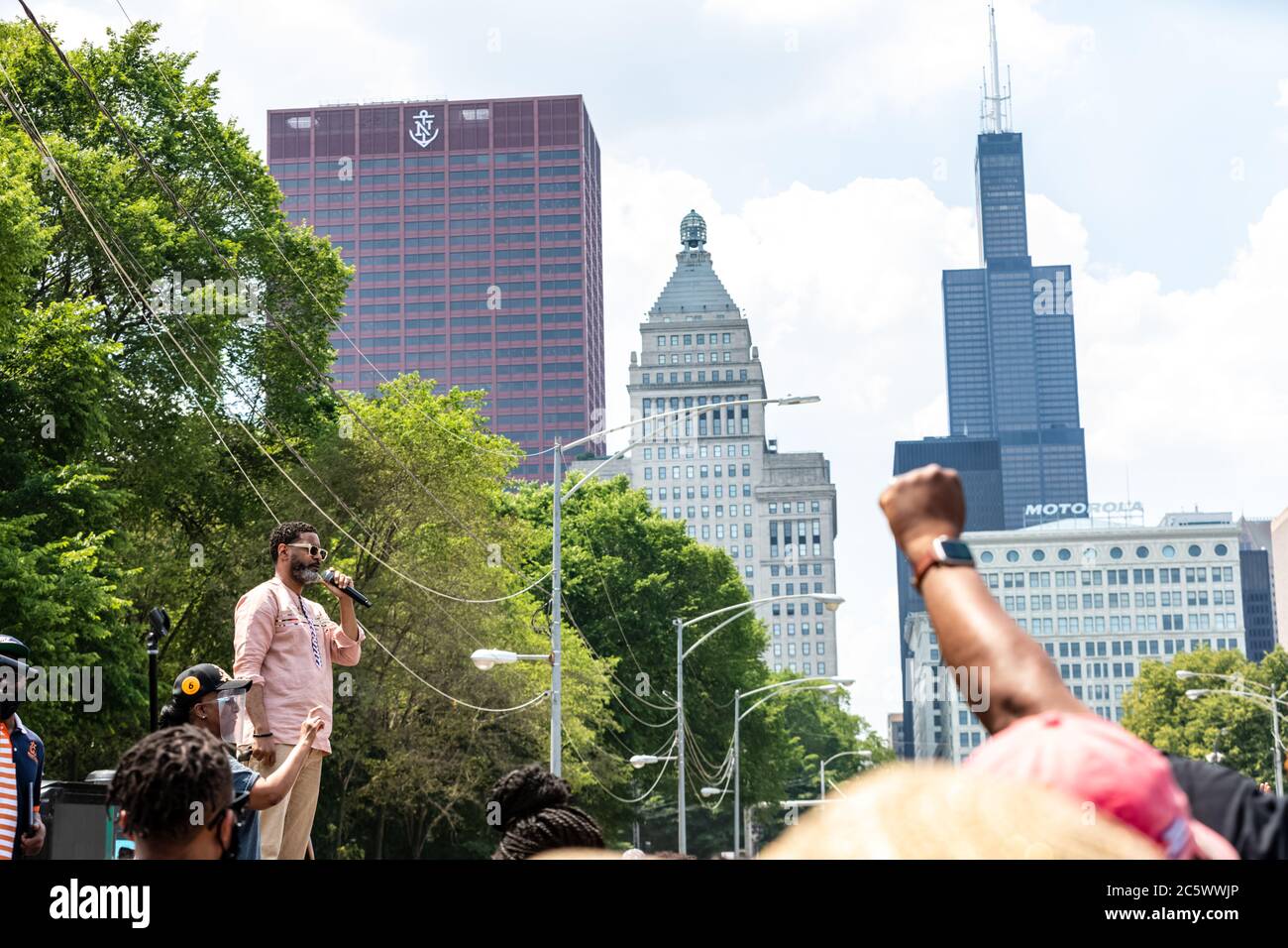 2020 Juneteenth rally in Grant Park hosted by Chris Harris a local ...