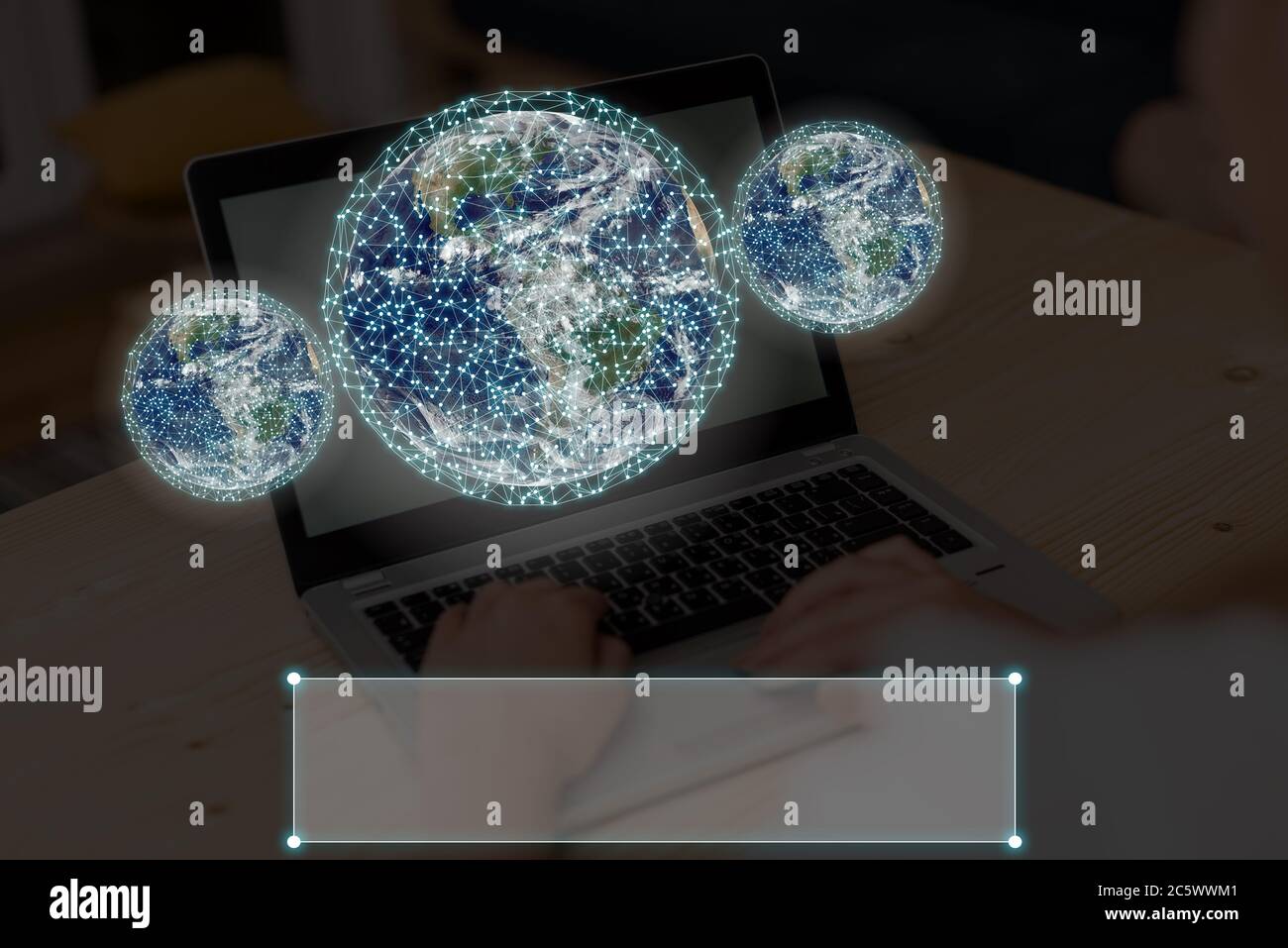 Digital Image of Distant Solar System Showing Global Technology ...