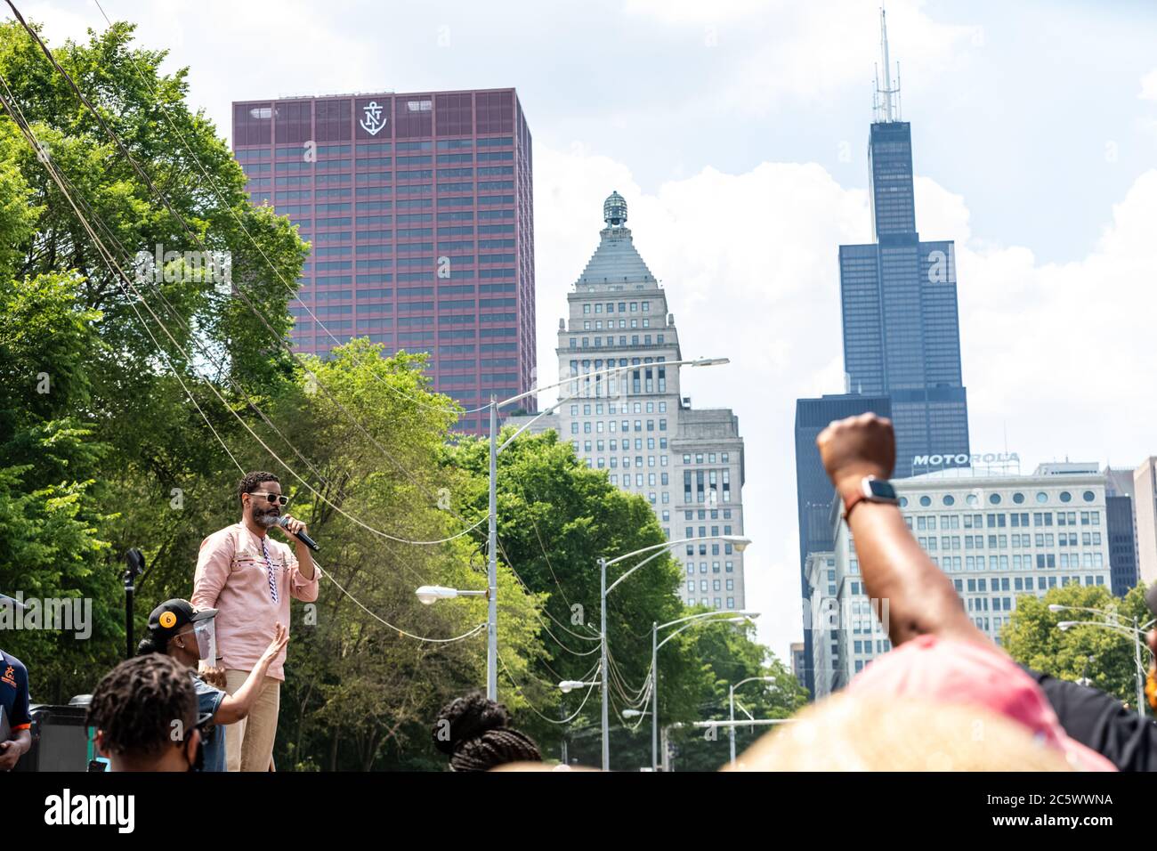 2020 Juneteenth rally in Grant Park hosted by Chris Harris a local ...