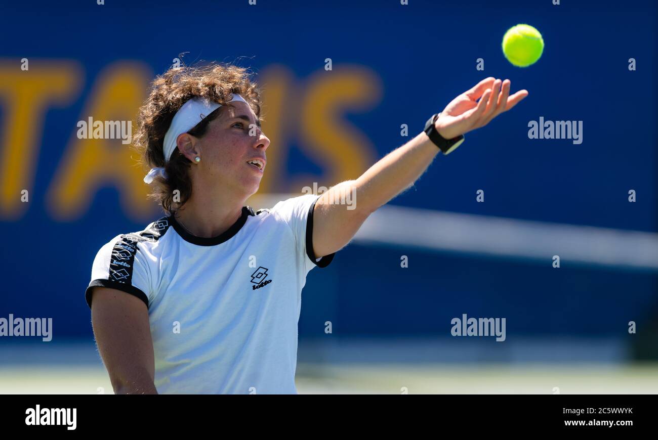 Carla Suarez Navarro of Spain during practice at the 2019 Mubadala ...